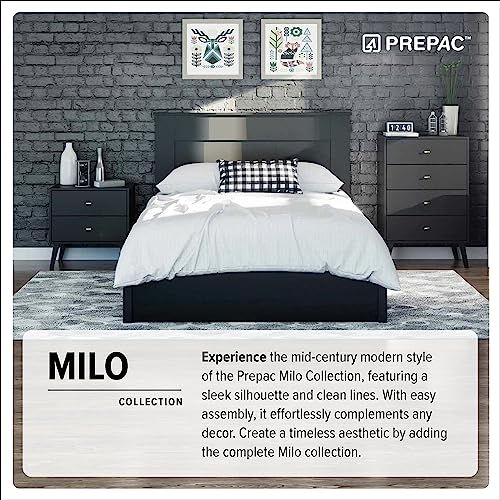 Prepac Milo Mid-Century Modern Tall 6-drawer Chest - Black