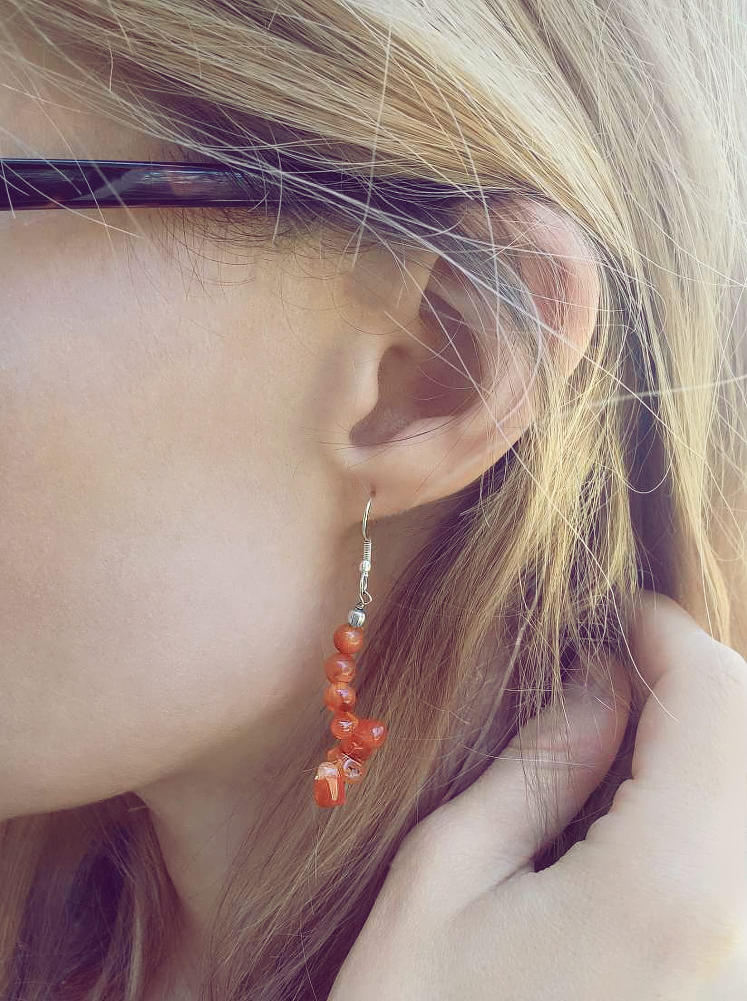 Mystic Self Carnelian Women Dangle Earrings Gemstone Jewelry