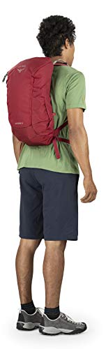 Osprey Skarab 18L Men's Hiking Backpack with Hydraulics Reservoir, Mystic Red