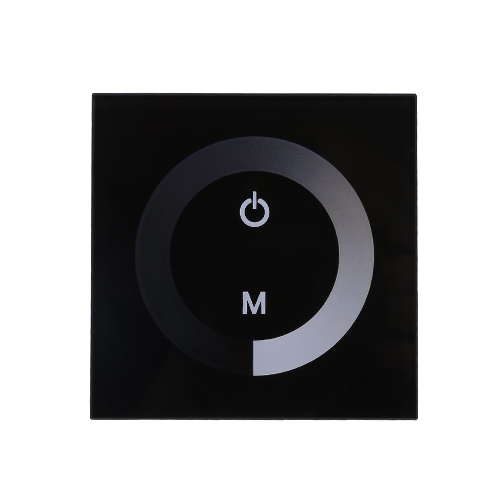 Single Color Touch Panel Dimmer Wall Switch Controller LED Light Strip DC 12V-24V White (Black)