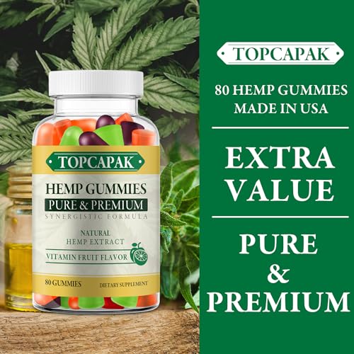 Natural Hemp Gummies Advanced Extra Strength High Potency Hemp Oil Extract Infused Gummy - for Adults - Low Sugar Rich in Omega 3 6 9 Made in USA