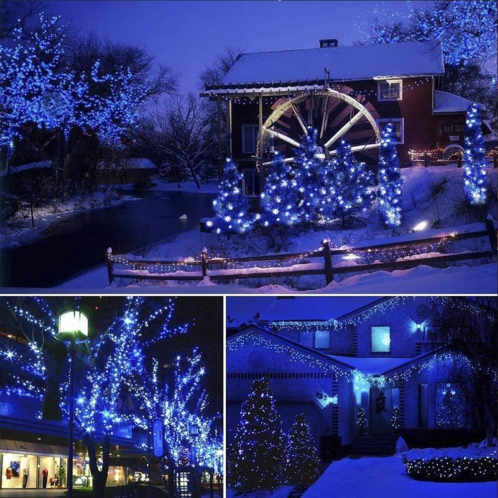 NXWVPC Weillsnow Blue Christmas Lights, 200 LED Mini Tree Lights, 82ft 29V UL Certified Indoor & Outdoor String Lights for Halloween, Christmas Tree, Party, Patio, Garden, Decor(Blue)