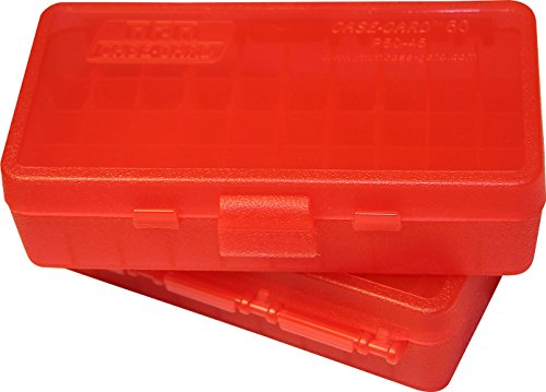 MTM 40/45/10MM Cal 50 Round Flip-Top Ammo Box, Red