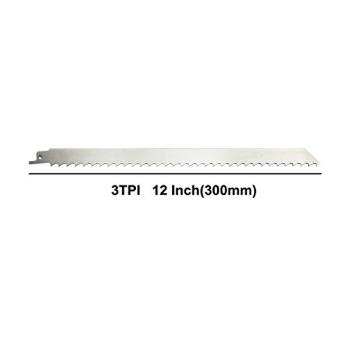ZUZZEE 2 pcs 300mm Stainless Steel Reciprocating Saw Blades Cutting Tools, Unpainted Blades for Food Cutting Ice, Frozen Meat, Bone, Beef (12 Inch)