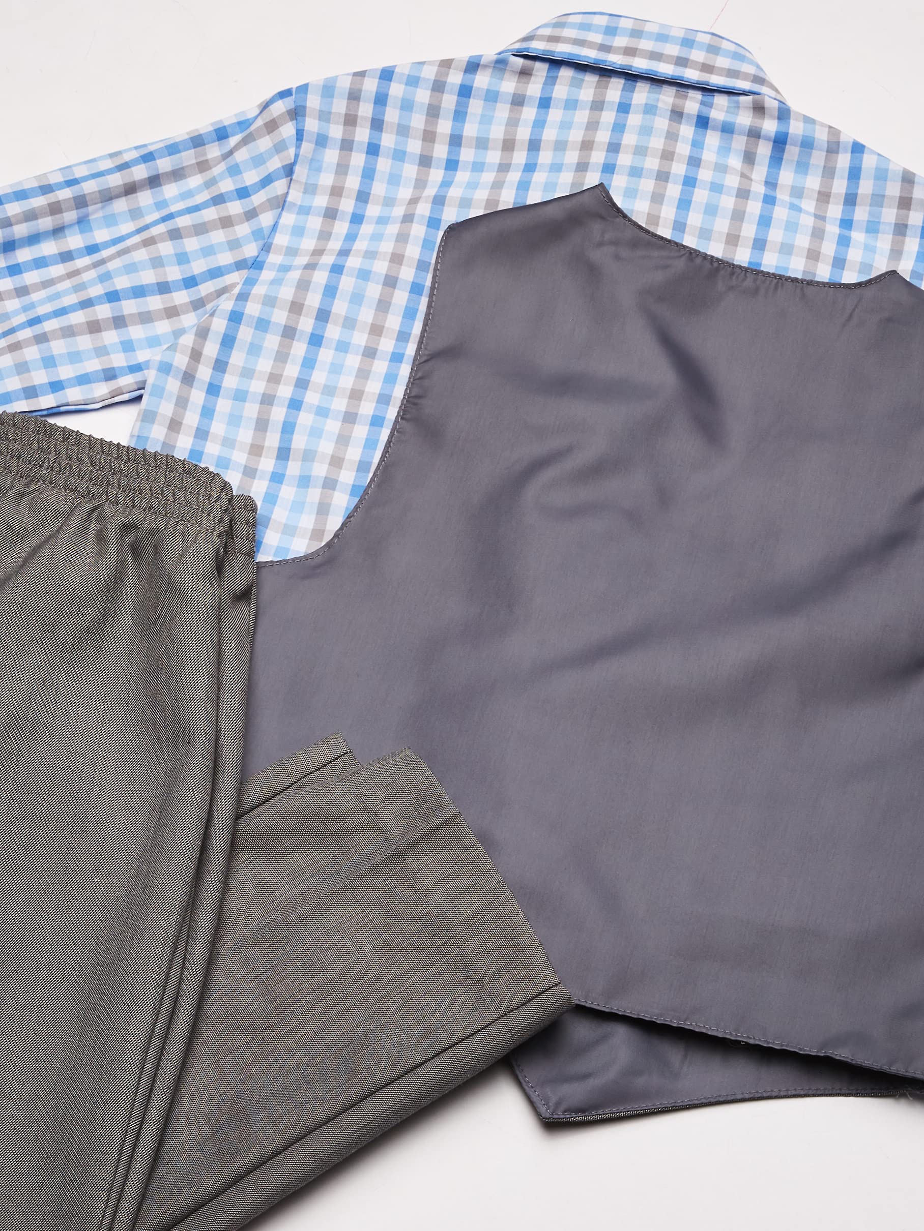 Nautica boys 4-piece Vest Set With Dress Shirt, Tie, Vest, and Pants Suit, Light Gray, 3T US