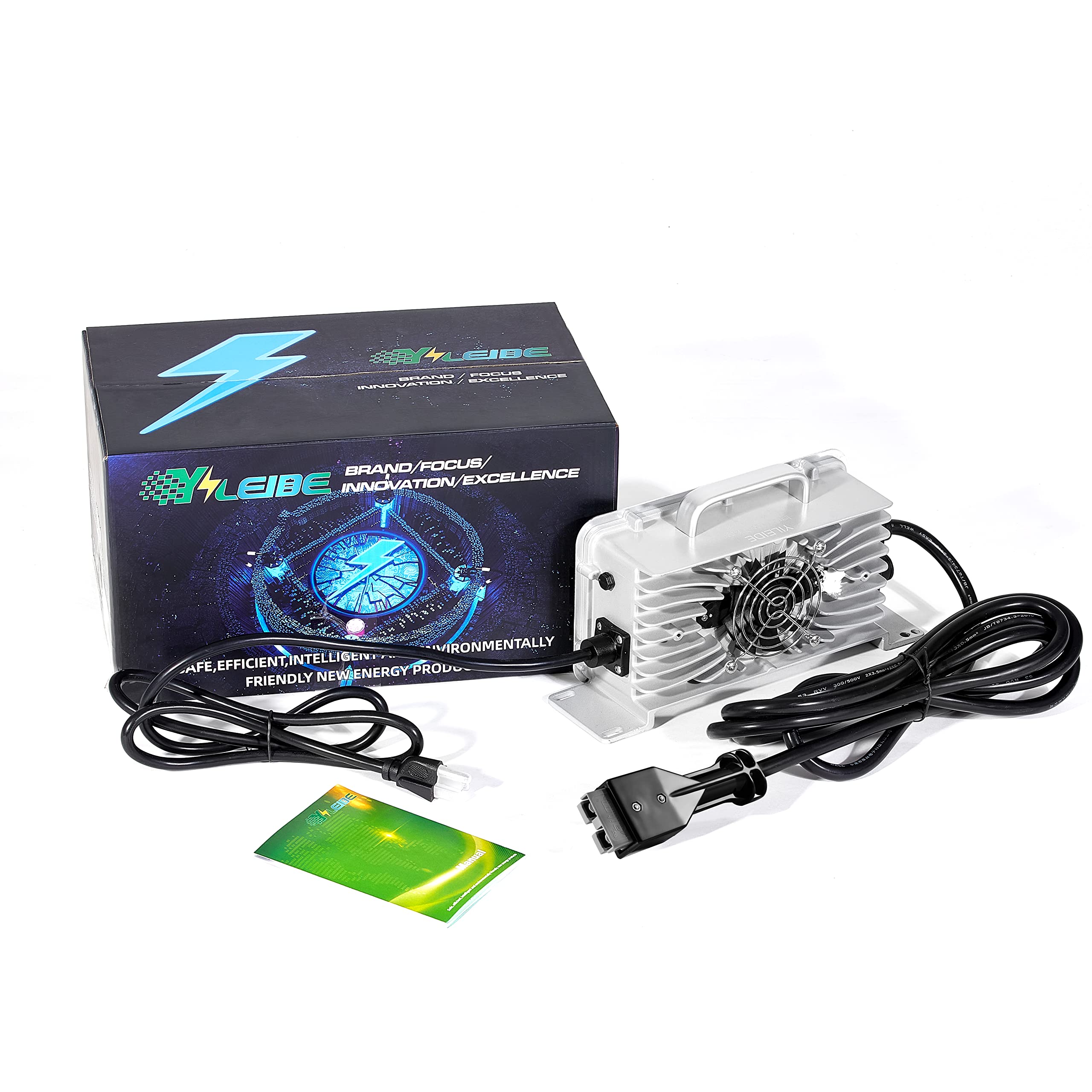 YILEIDE E1500W-2 Seris 36V18A Golf Cart Battery Charger with 2-pin Anderson SB-50 Plug for EZGO Marathon Golf Carts