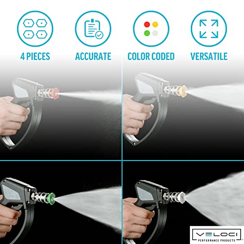 MTM Hydro Pressure Washer Nozzle Set, High Pressure Power Washer Spray Nozzle Tips, 5000 PSI 1/4” Quick Connect Fittings, 0, 15, 25, 40 Degree for Pressure Washing, Guns, Wands, and Lances