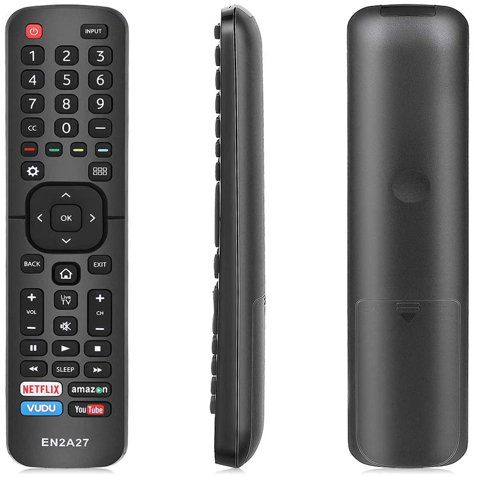 Universal Remote Control for Hisense LED HDTV TV HD Smart TV Remote. It is Equipped with Netflix, Amazon, Vudu and YouTube Buttons