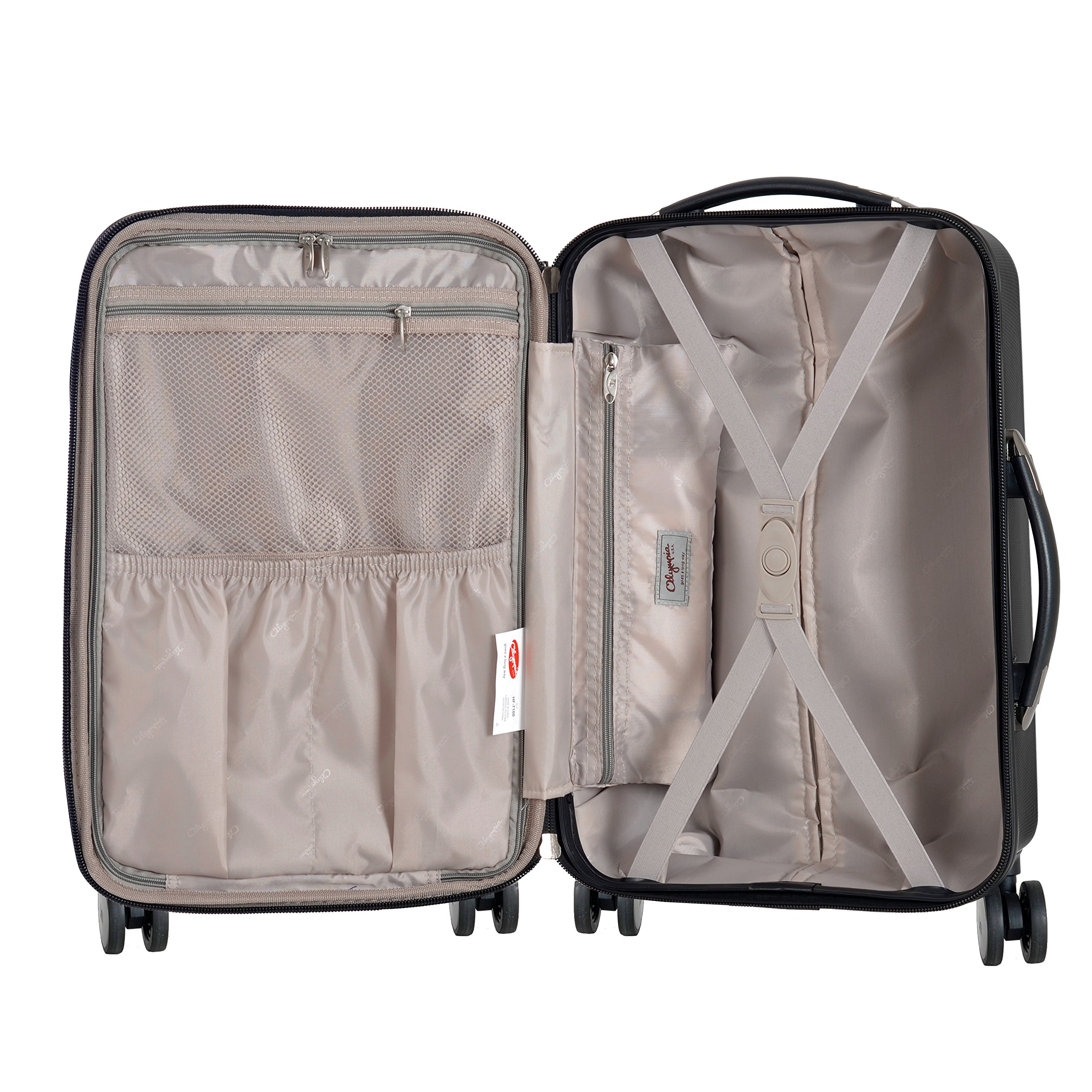 Olympia U.S.A. Luggage Titan 3 Piece Spinner Hardside Set, Black, One Size
