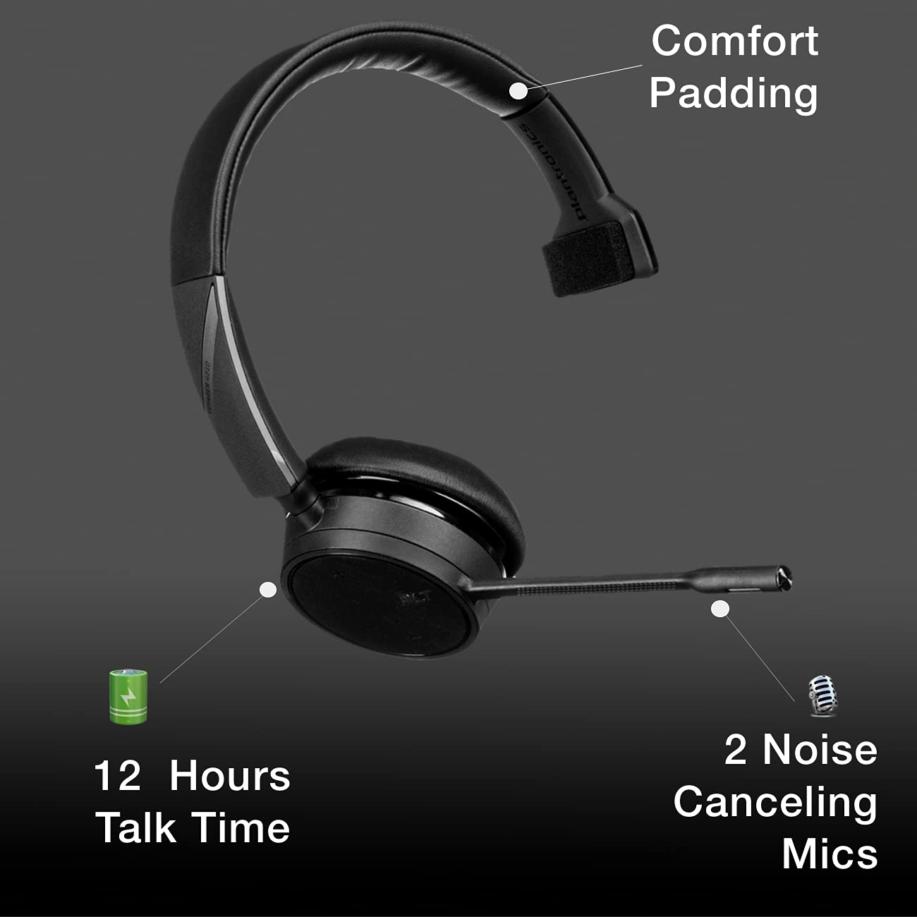 Plantronics Voyager 4210-UC Bluetooth Headset - USB-A Dongle Bundle, Streaming Music, PC Voice Apps, Collaboration, Softphones - PC or MAC or Mobile Device, and Conferencing (USB A)