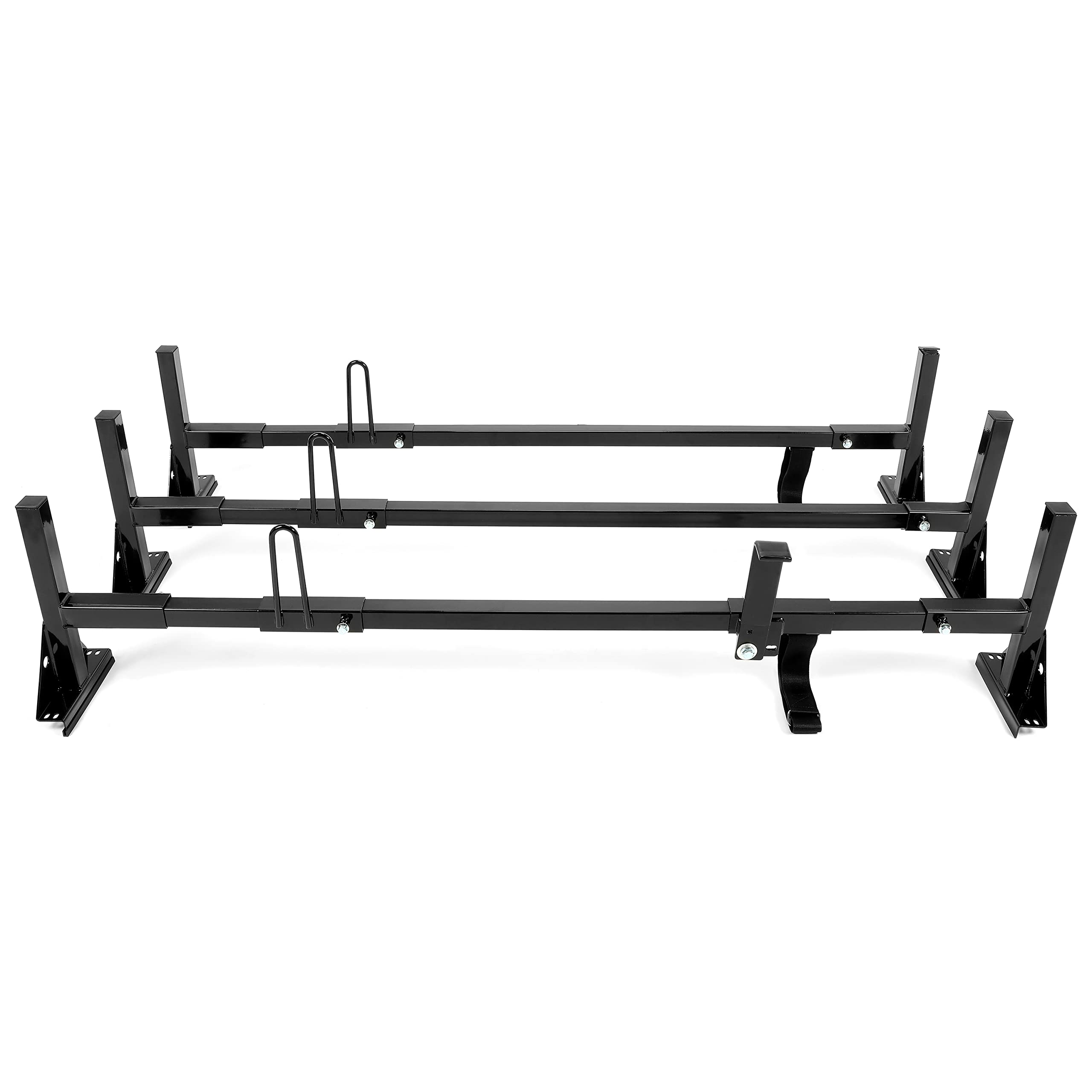 Universal Van Ladder Rack Full-Size Roof Rack Steel Cross Members Compatible with Chevrolet Express Ford E-Series GMC Savana 3 Bars