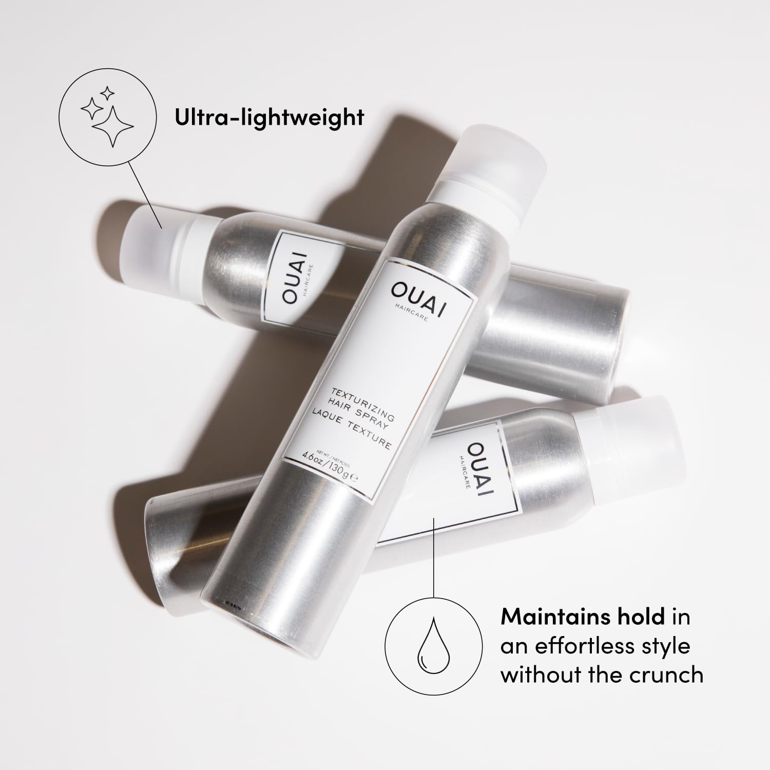 OUAI Texturizing Hair Spray Travel Size - Lightweight Hair Spray & Dry Shampoo - Adds Texture & Volume, Absorbs Oil and Instantly Refreshes Strands - Paraben & Sulfate Free - 1.4 fl oz
