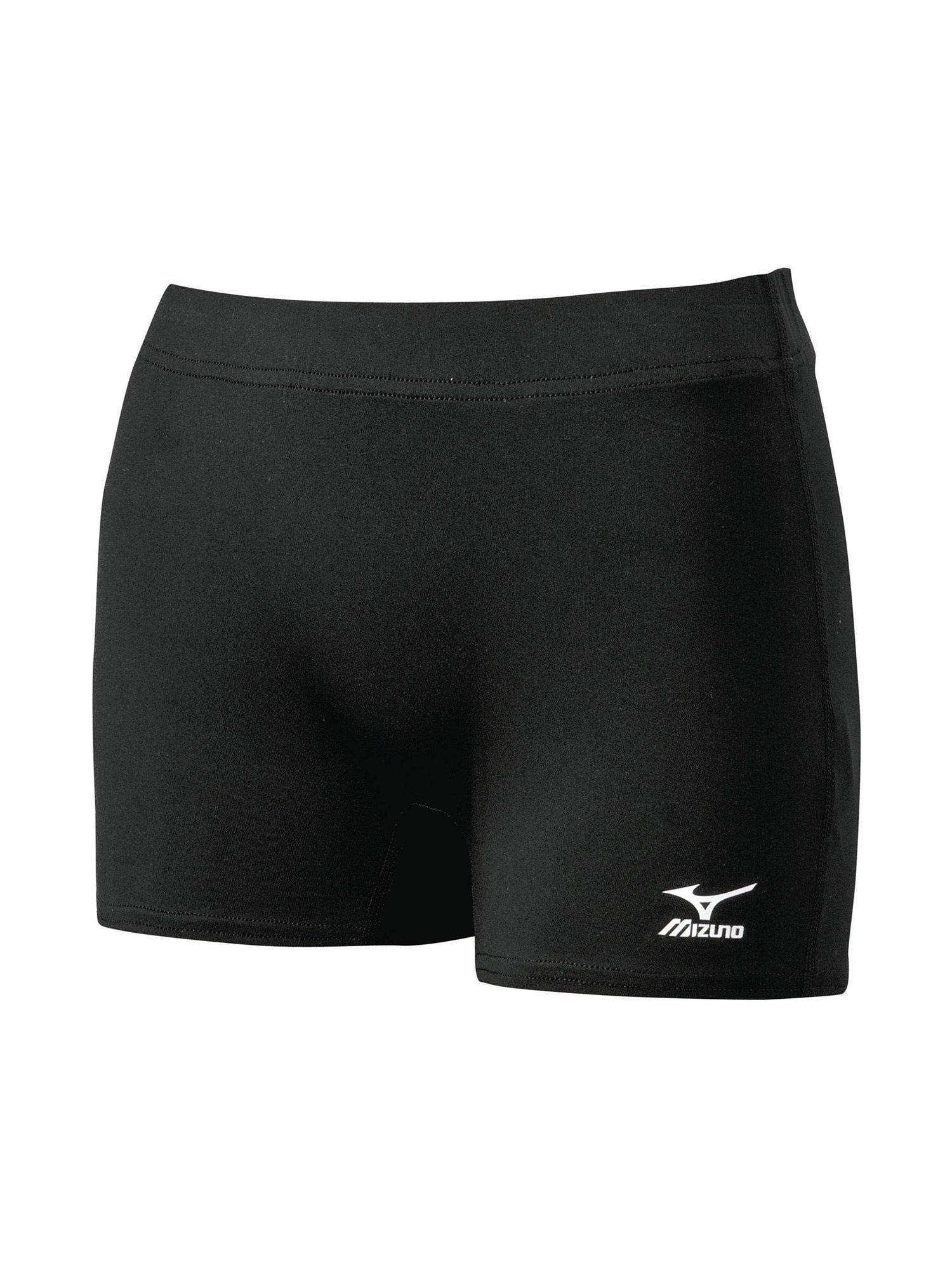 Mizuno Women's Flat Front Shorts, Black, X-Large