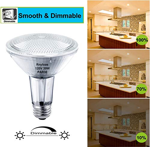 PAR30 Long Neck, 6PCS PAR30L Flood Light Bulbs,Dimmable, PAR30 Bulb 120V 50W Replacement, Long Lasting Lifetime, High brightness & Warm White, E26 Medium Screw Base, 39PAR30/FL for Recessed Light Bulb