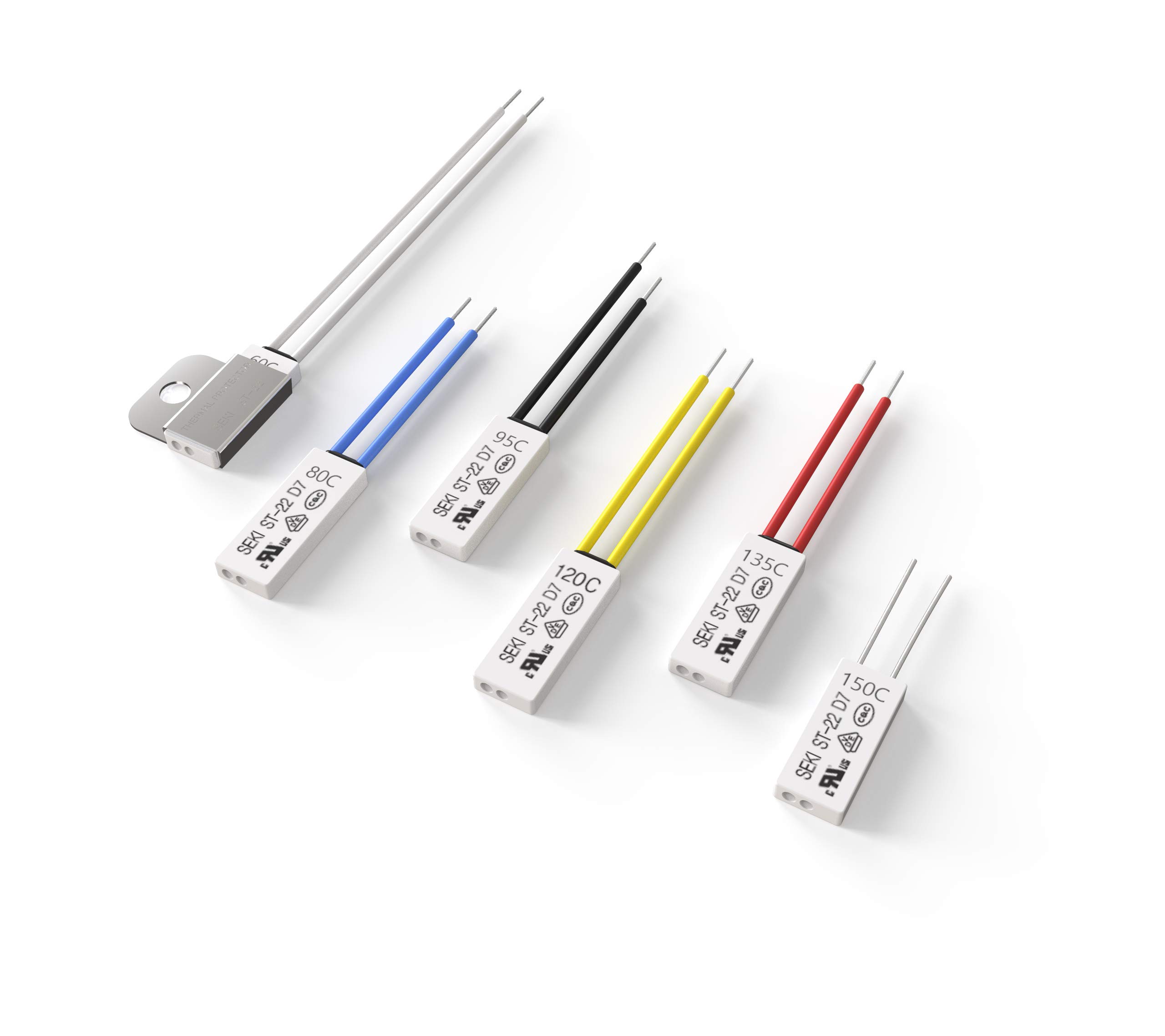 SEKI ST-22 5PCS Korea Temperature Sensor Thermal BIMETALLIC Switch Thermostat Thermal Protector Motor Protector Cut-Out (70℃)