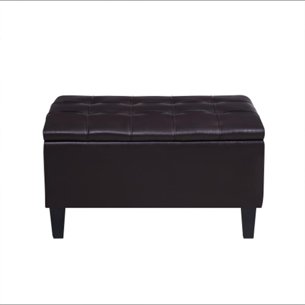 SINLOOG Storage Ottoman, Ottoman Foot Rest,Faux Leather Upholstery Storage Ottoman Bench with Safety Close Hinge, Ottoman with Storage for Living Room/Entryway/Hallway/Foot Rest