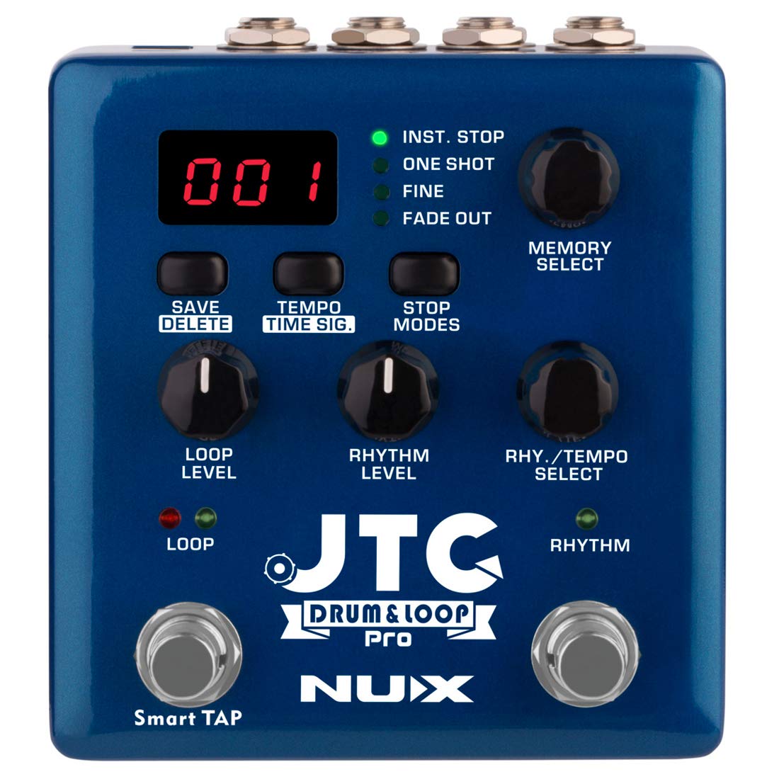NUX JTC PRO Drum Loop PRO Dual Switch Looper Pedal 6 hours recording time 24-bit and 44.1 kHz sample rate