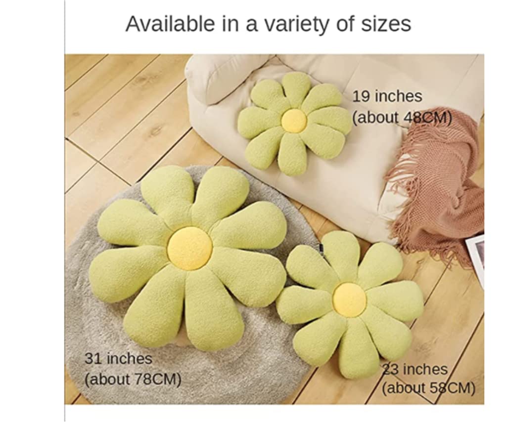 Uewidiod Office Chair Cushion Petal Pillow Student Home seat Thick Cushion Tatami futon Cushion (48cm/19inch, White 3)