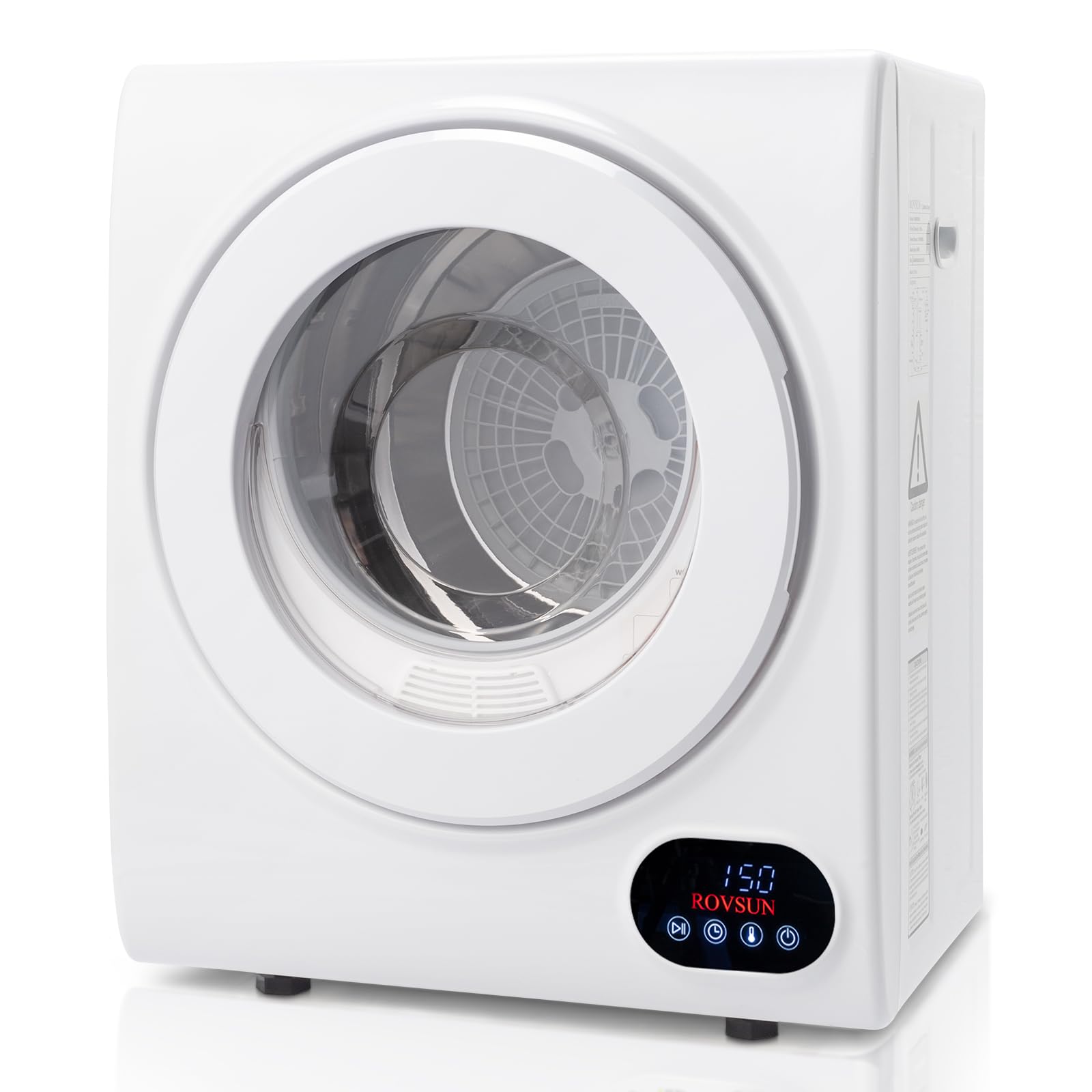 ROVSUN 110V Portable Clothes Dryer, 850W Fast Drying Front Load Laundry Tumble Dryer Machine with Stainless Steel Tub & High End LCD Touch Panel for Home Apartment Dorm