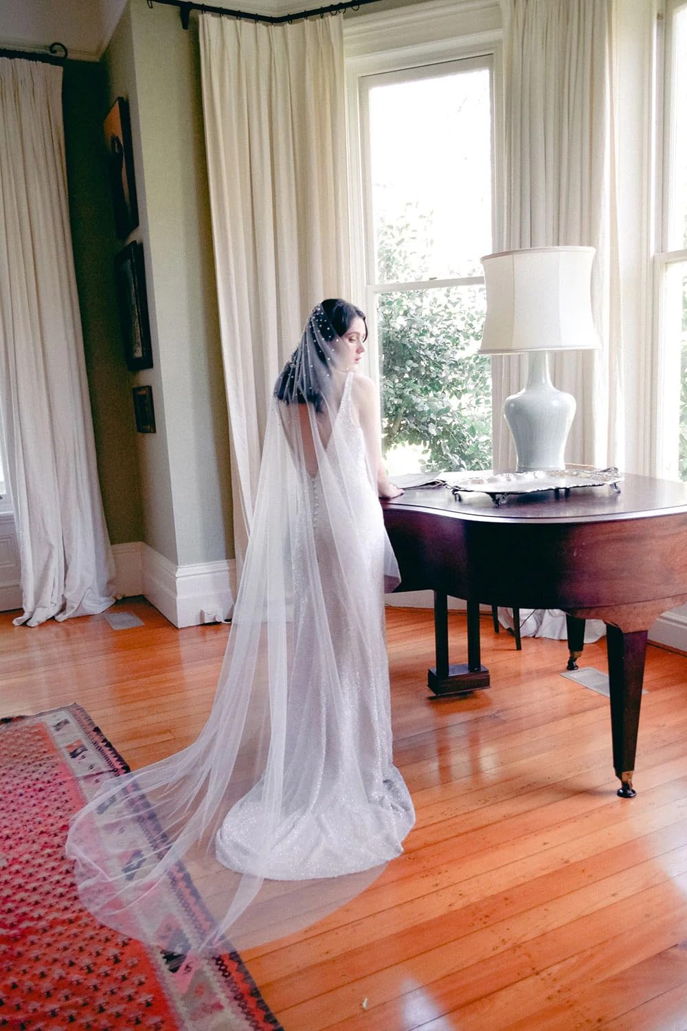 Passat Ivory 1T Long Cathedral Sparkling Rhinestone Cathedral Bridal Veils Crystal Wedding Veils For Brides Gifts 223