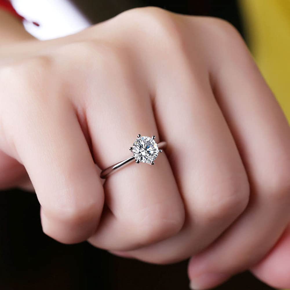 Ouslier 925 Sterling Silver Personalized Birthstone Infinity Name Ring with Engraving Inside (Silver)