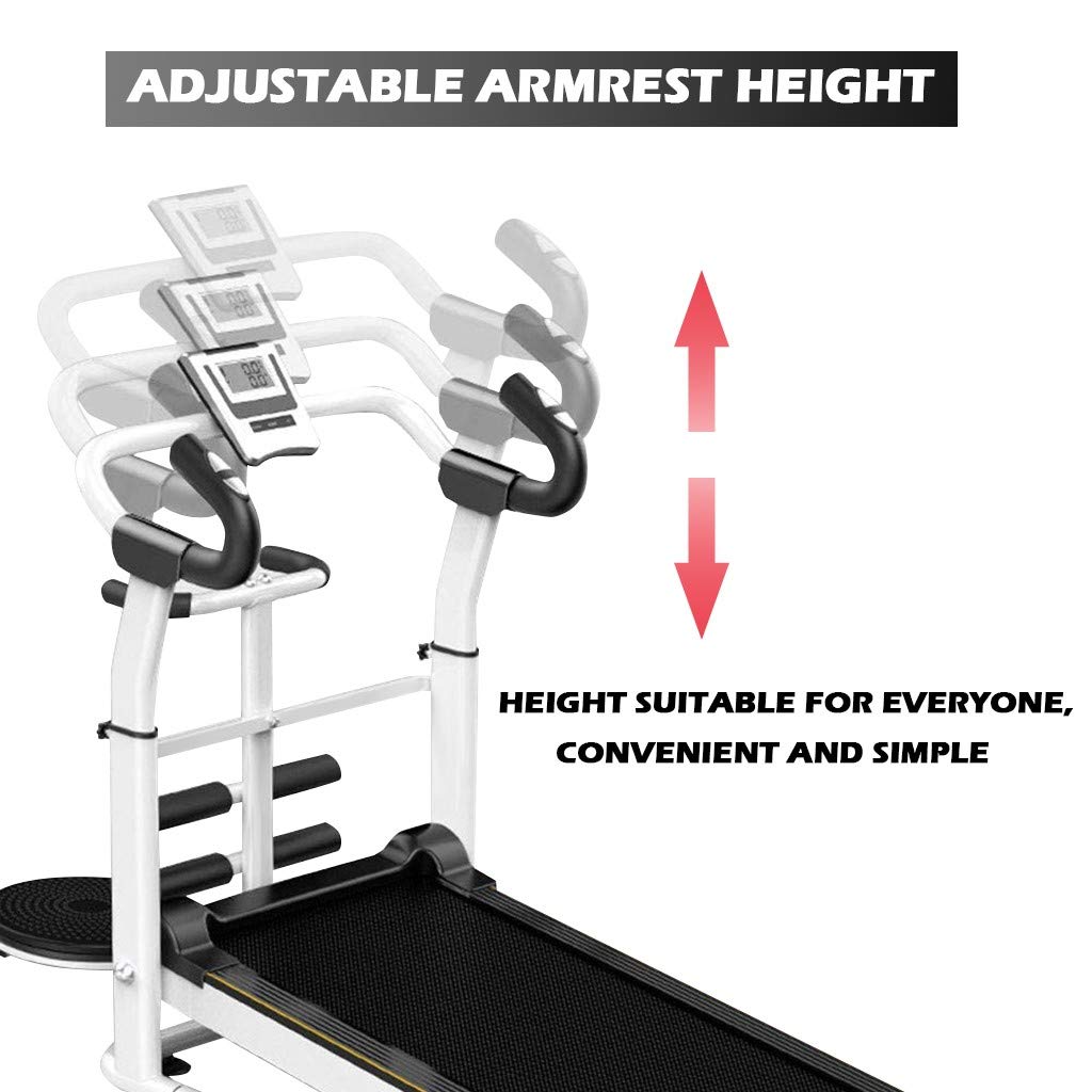 OKBOP Folding Manual Treadmill for Home, Multifunction Mini Portable Foldable Compact Treadmills Machine for Small Space, Incline Running Equipment with LCD Monitor (Black)