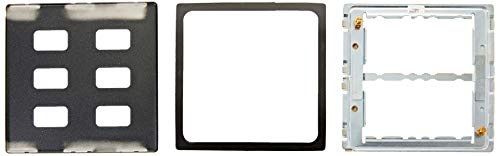 MK Aspect K24346LBK 6-Module Grid Frontplate - Lustrous Black