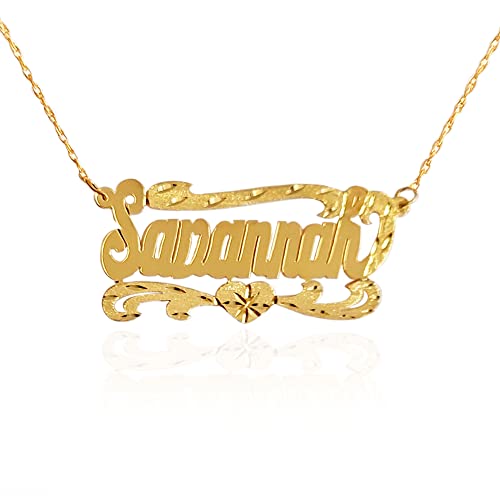 Name Necklace - 24K Gold Plated Sterling Silver - Handcrafted Designer - Personalized Name Necklace - Customize Name Necklace - Made in USA