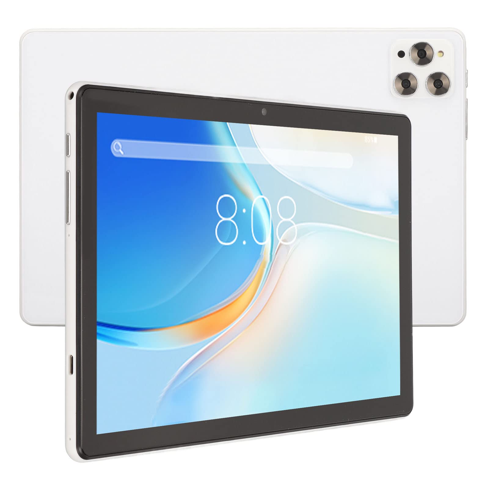 PUSOKEI 10in Tablet for11, 6GB 256GB 5G WiFi 5MP Front 13MP Rear IPS Screen 7000mAh 4G Calling Tablet with Night Reading Mode for Students and Elderly (White)