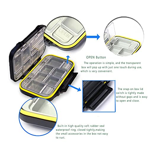 WDSHY 12 Compartments Plastic Fishing Box Bait Two-Color Fishing Tackle Boxes Fish Lures Hooks Storage Accessories (Color : D)