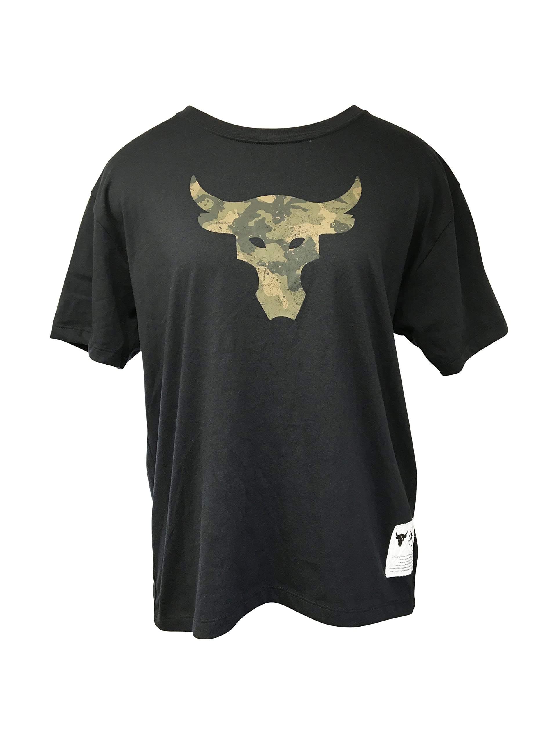 Women's T-Shirt Cotton/Polyester Short Sleeve UA Project Rock Vet Bull SS Black (Medium)