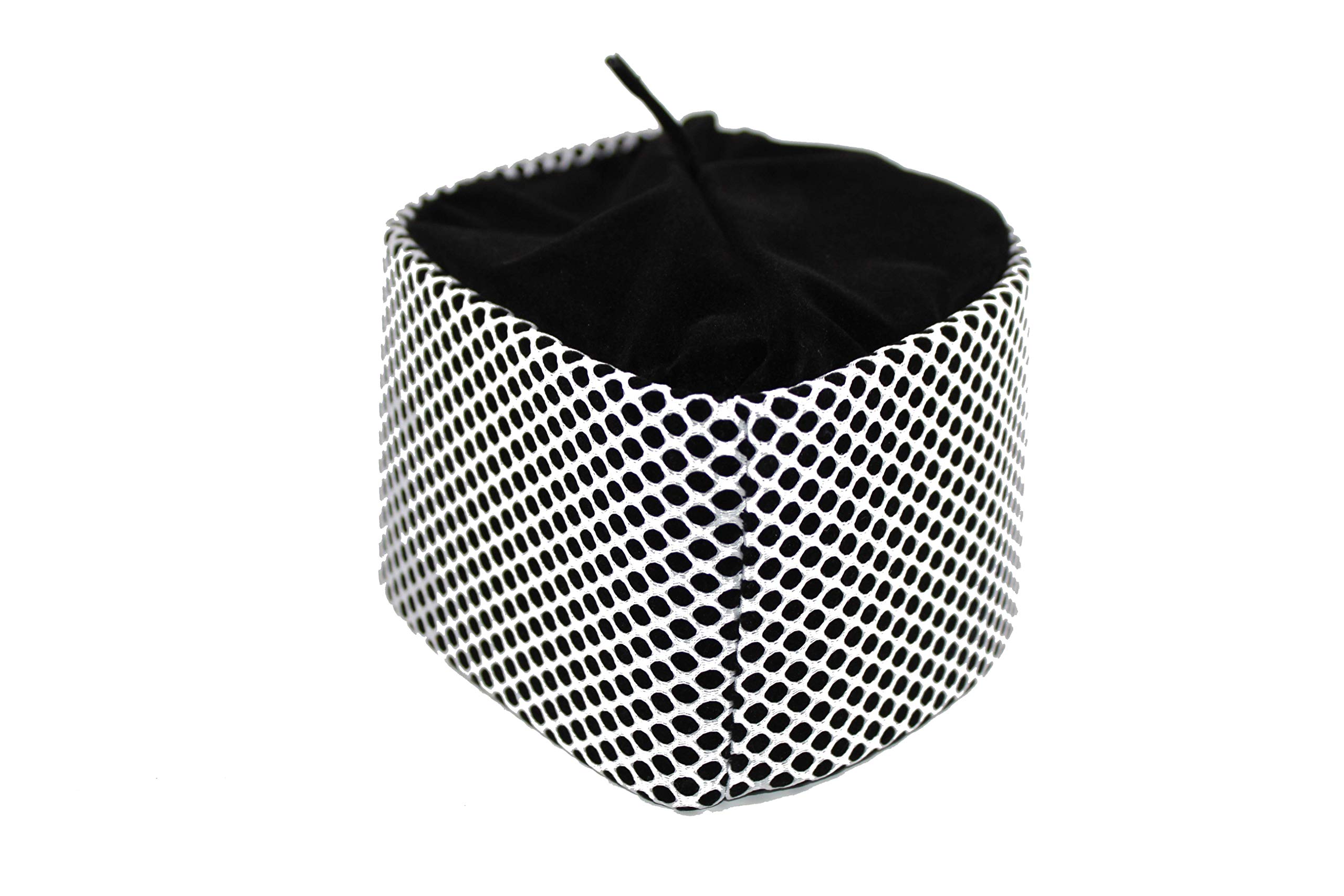 Oga Faaji African Kufi Apapo Cap (Small 23 1/2 Inches, Black/White)
