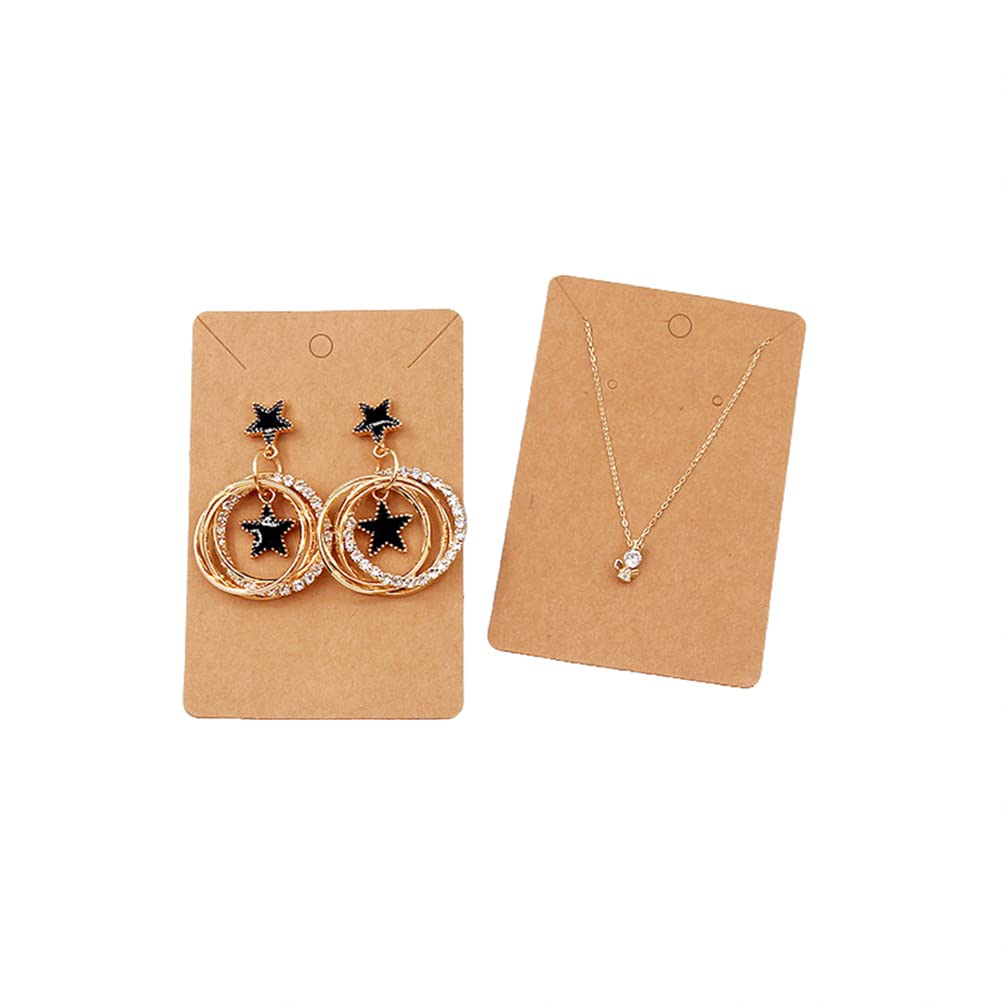 Muka 150 Pcs Earring Display Cards with Self-Seal Bags Jewelry Cards Necklace Holder 3.5" H*2.3" W-Brown