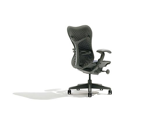 Mirra Chair Herman Miller Deluxe Fully Highly Adjustable Home Office Desk Task Chair MR223 with Forward Tilt Seat Angle, Adjustable Arms, Flexfront Seat, Graphite Frame with Graphite Airweave Seat and Triflex Backrest, Standard Casters