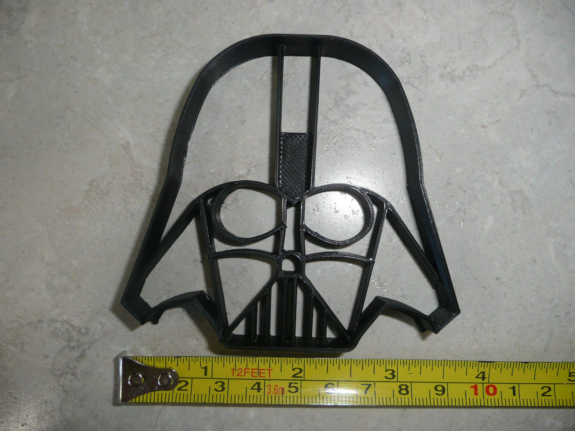 YNG DARTH VADER HEAD HELMET STAR WARS MOVIE CHARACTER COOKIE CUTTER 3D PRINTED MADE IN USA PR4131 Black