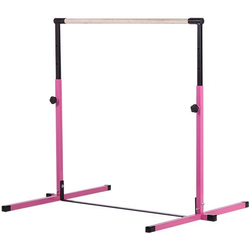 Nimble Sports Pink Adjustable Gymnastics Bar - Kids Kip Bar
