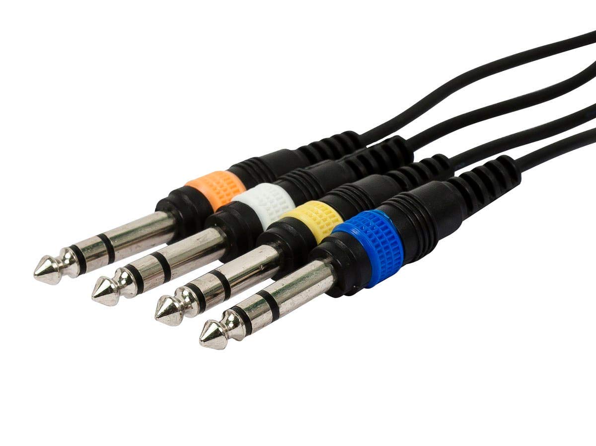Monoprice 4-Channel TRS Male to XLR Female Snake Cable - 3 Feet - Black, 25AWG, with Slim, Molded Connector Housing