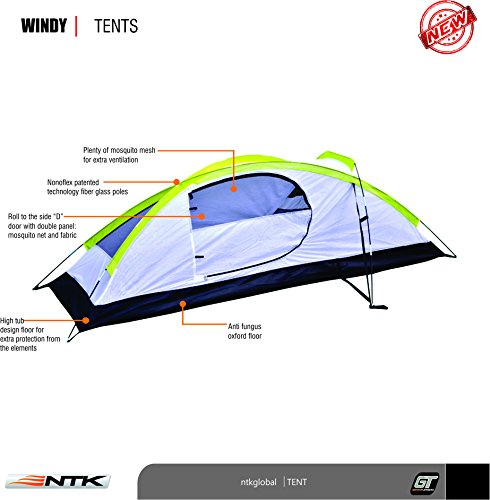 NTK Windy 1 Man Dome Bivy Lightweight Tent, 8 x 5FT Outdoor Dome Backpacking Recon Tent 100% Waterproof 2500mm, Super Compact, Durable Fabric Full Coverage Rainfly