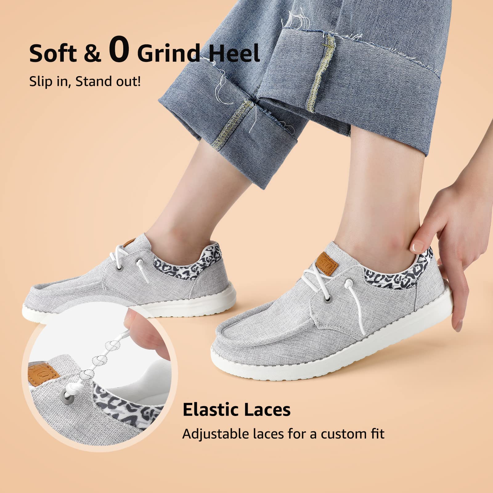 STQ Slip on Casual Shoes for Women Plantar Fasciitis Relief Lightweight Orthopedic Comfy Sneakers Light Grey US 9.5