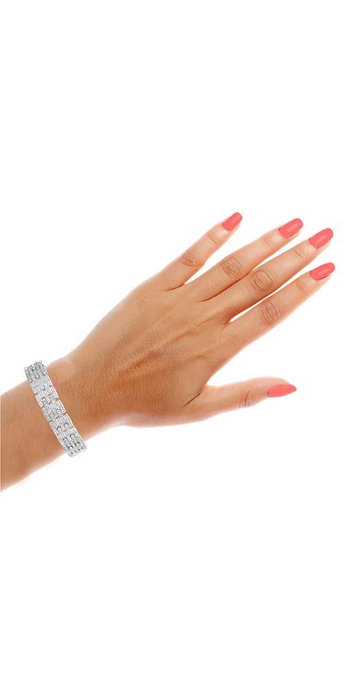 NATALIA DRAKE 1 Cttw Diamond Bracelet for Women Studded Panther Link 7.25 Inches