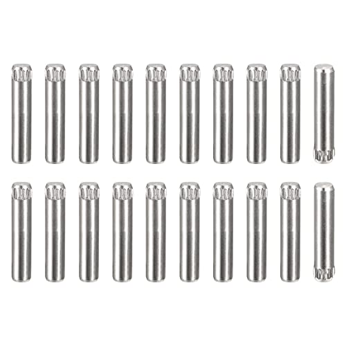 Tool parts 4x18mm 304 Stainless Steel Dowel Pins - 20Pcs Knurled Head Flat End Dowel Pin