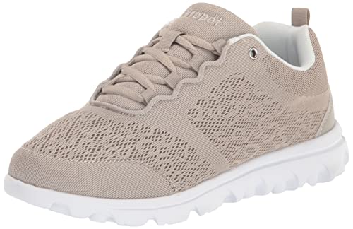 Propét Women's TravelActiv Sneakers, Taupe, 9.5 X-Wide US