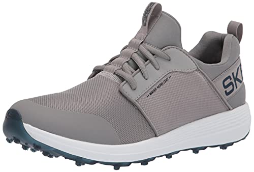 Skechers Men's Max Golf Shoe, Charcoal/Blue Sport, 10