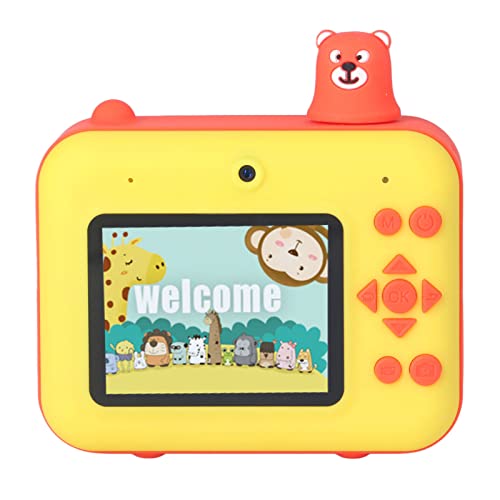 Printing Camera for Kids, Thermal Printing Camera LCD Screen for School (Yellow)