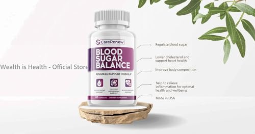 Official CareRenew Sugar Support Capsules - Care Renew Bl00d Gluc0se Sugar Balance Support Supplement (2 Bottles of 60 Capsules)