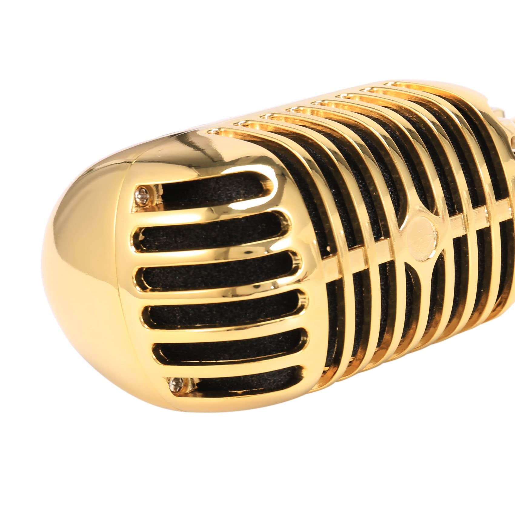 UNNIC Wired Vintage Classic Microphone Dynamic Vocal Mic Microphone for Performance Karaoke(Gold)