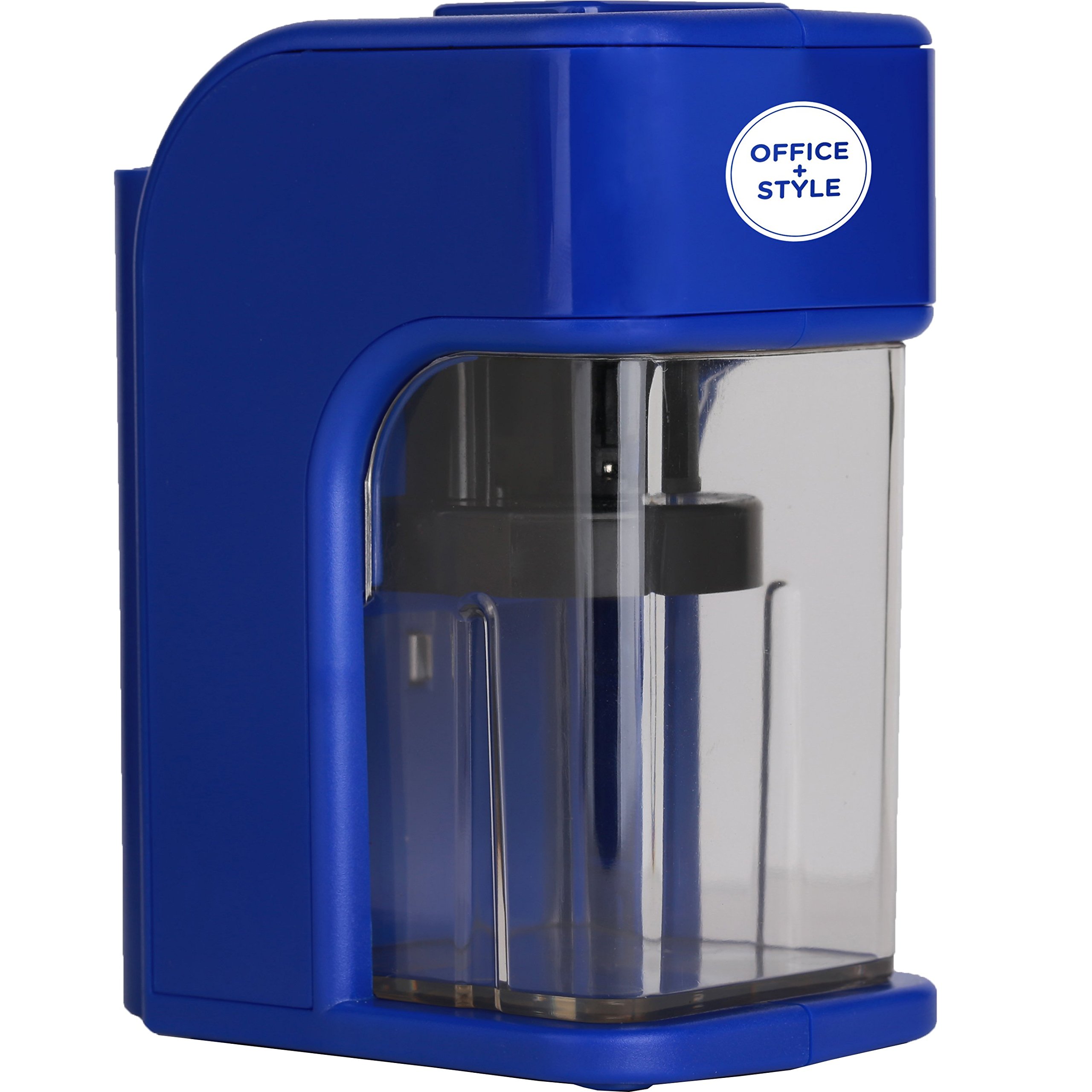 Office Style Electronic Pencil Sharpener with Auto Stop Safety Feature & Large Pencil Holder for Home, Office or Classroom - Blue - by Office + Style (A2SHARPENERBLUE)