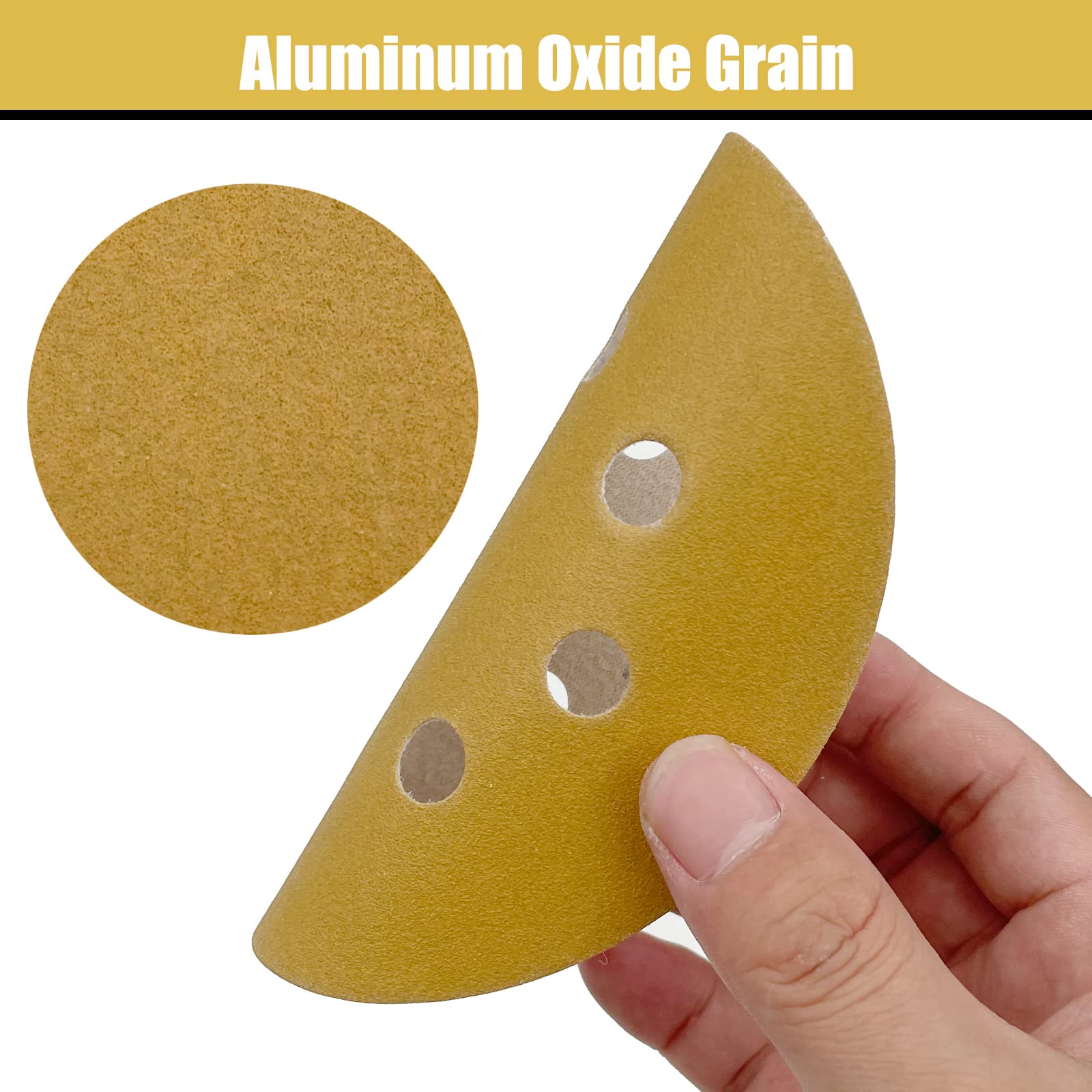QYQRQF 5 Inch Sanding Discs Hook and Loop, 220 Grits 8 Holes Sandpaper Round Orbital Sander Paper for Woodworking Car Boat Metal Polishing, 50pcs