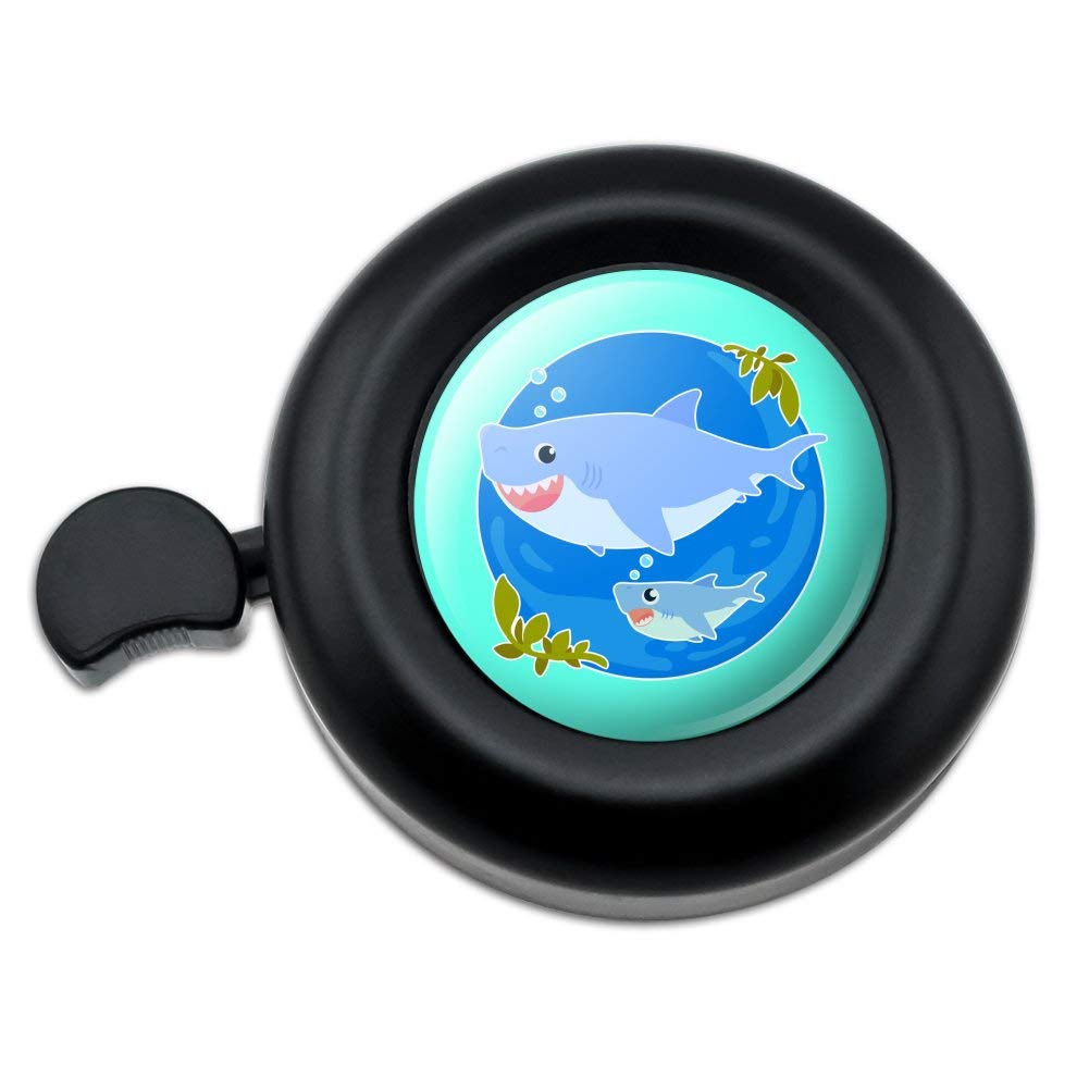 Momma Shark and Baby Swimming in Ocean Bicycle Handlebar Bike Bell