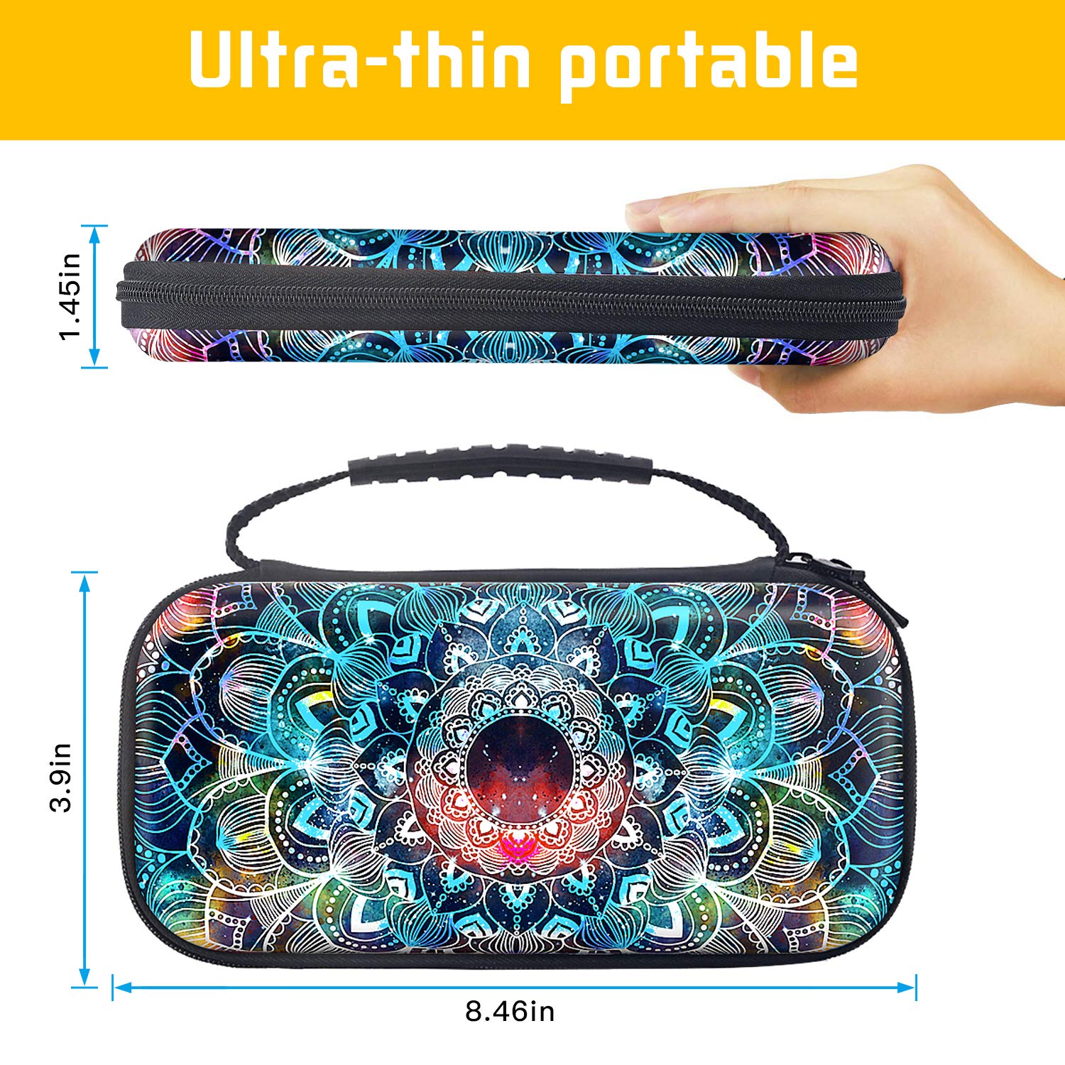 Retear Carrying Case for Nintendo Switch Lite 2019 Portable Travel Carry Cover Hard Shell Accessories with 8 Game Card Slots